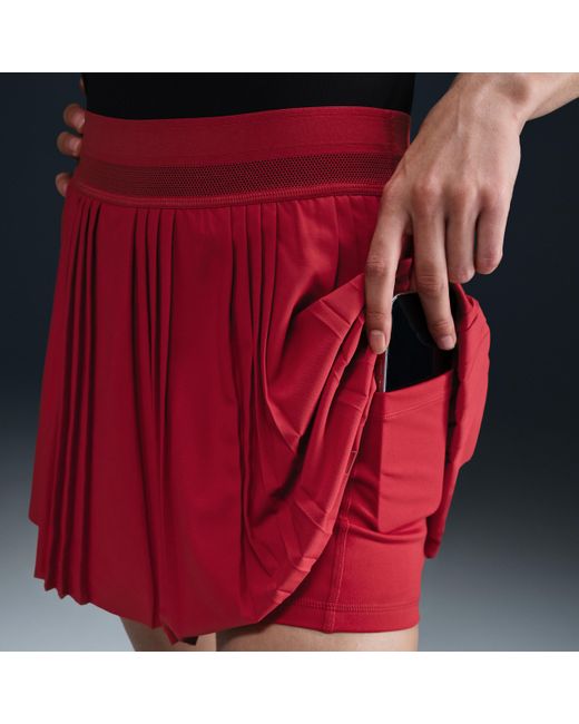 Nike Court Advantage Dri-Fit Pleated Tennis Skirt in Red | Lyst