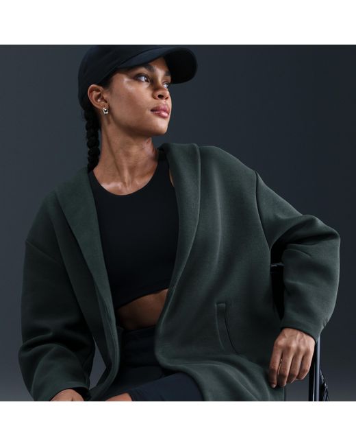 Nike Sportswear Tech Fleece Oversized Duster Jacket in Black | Lyst