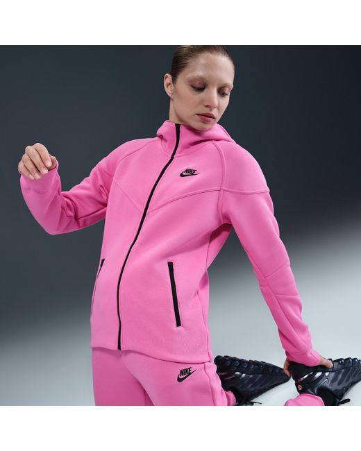 Nike Sportswear Tech Fleece Windrunner Full-Zip Hoodie in Pink | Lyst