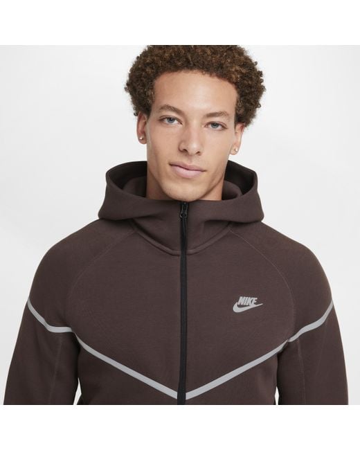 Nike Tech Windrunner Reflective Details Fleece Full-Zip Jacket in Brown ...