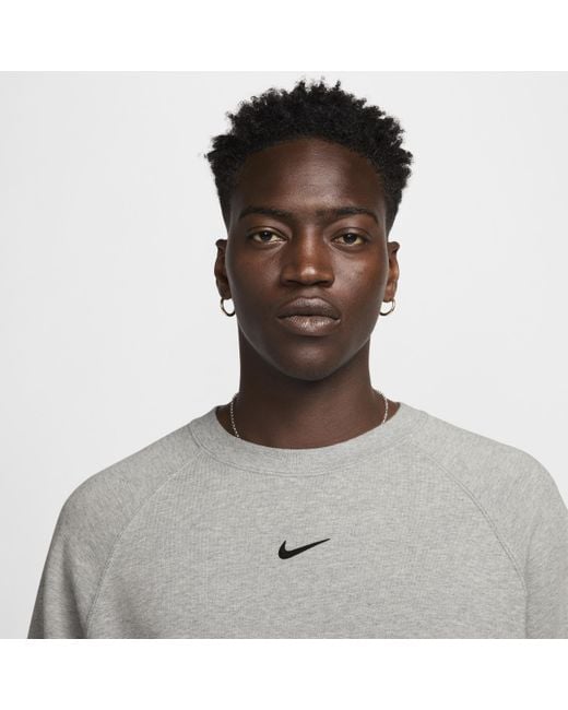 Nike Nocta Fleece Cs Crew Cotton/polyester in Gray for Men | Lyst