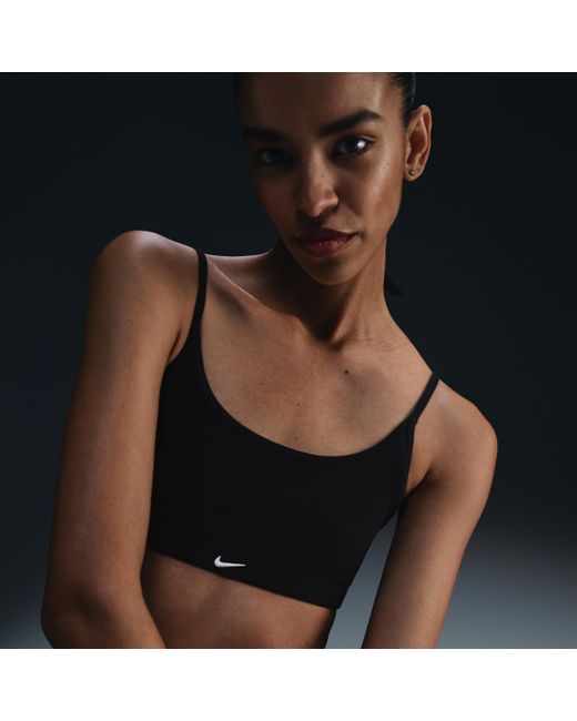 Nike Sportswear Classic Light Support Lightly Lined Ribbed Scoop Neck Bra in Black Lyst UK