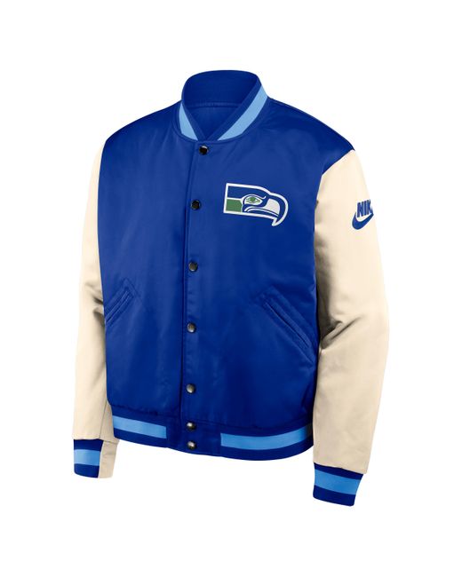 Nike Seattle Seahawks Rewind Legacy Nfl Full-Snap Bomber Jacket in Blue ...