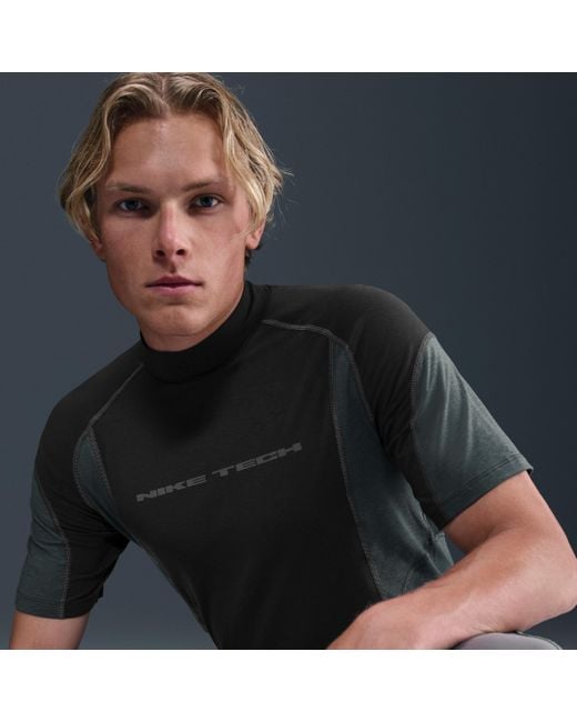 Nike Tech Dri-Fit Short-Sleeve Base Layer in Black for Men | Lyst