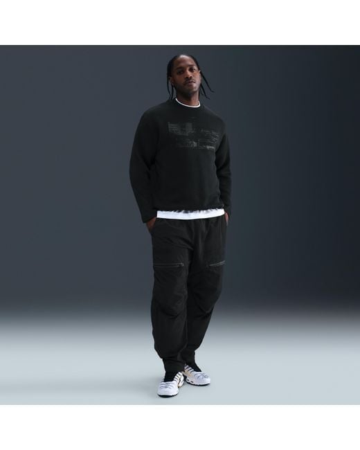 Nike Tech Fleece Crew With Reflective Accents in Blue for Men | Lyst