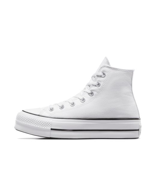 Converse Nike Chuck Taylor All Star Lift Platform Canvas Shoes in White ...