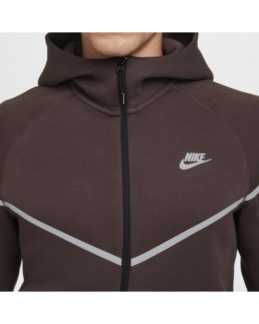 Nike Tech Windrunner Reflective Details Fleece Full-Zip Jacket in Brown ...