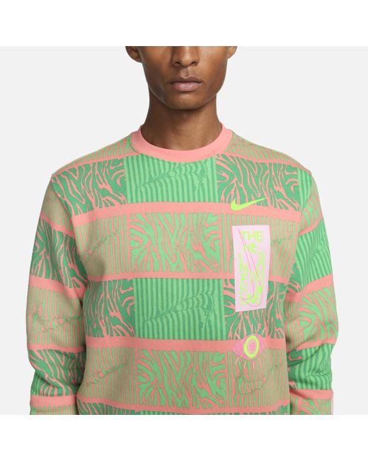 Nike Sportswear Club Fleece Trippy Safari Sweatshirt in Green for Men ...