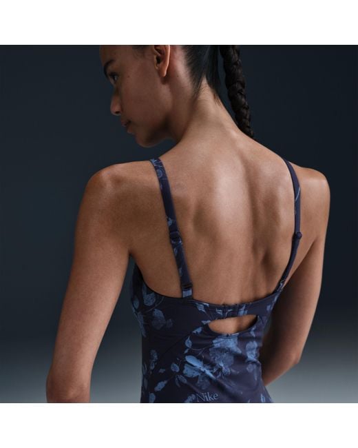 Nike Swim V-Neck One-Piece in Blue | Lyst