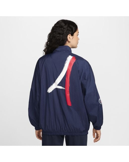 Nike Paris Saint-germain Essential Soccer Woven Jacket in Blue | Lyst