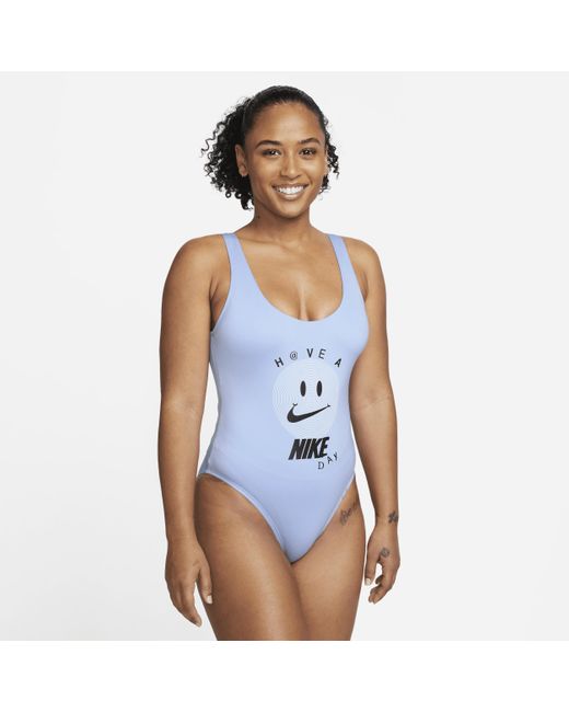 Nike U Back One Piece Swimsuit In Blue Lyst