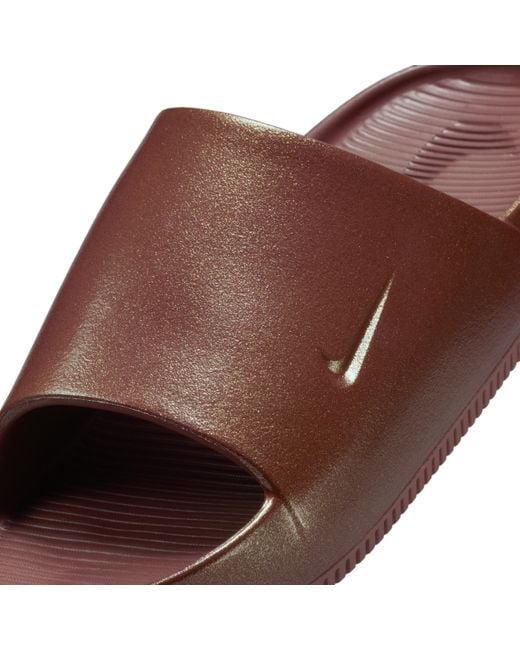 Nike Calm Slides in Brown | Lyst
