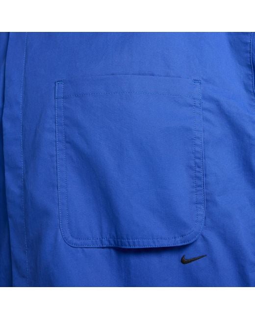 Nike Sportswear Tech Button-Down Top in Blue for Men | Lyst