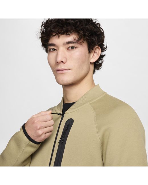 Nike Sportswear Tech Fleece Bomber Jacket in Natural for Men | Lyst