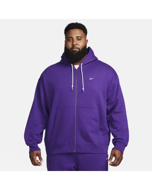 Nike Solo Swoosh Full-zip Hoodie in Purple for Men | Lyst