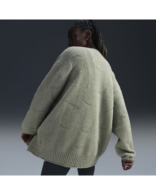 Nike Sportswear Phoenix Cozy Bouclé Oversized Knit Cardigan in Green | Lyst