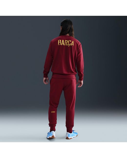 Nike Fc Barcelona Club Fourth Soccer Crew-Neck in Red for Men | Lyst