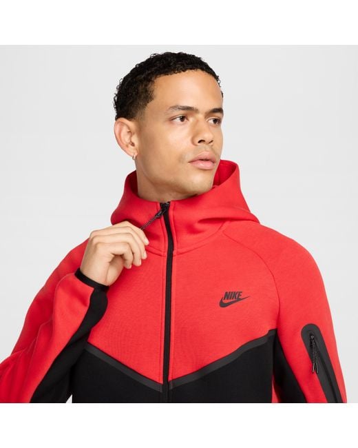 Nike Tech Fleece Windrunner Full-Zip Jacket in Red for Men | Lyst