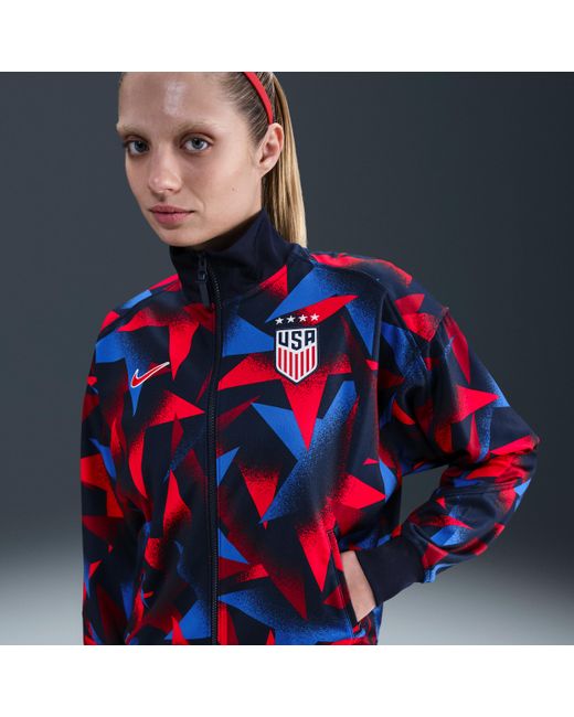 Nike Uswnt Academy Pro Dri-Fit Soccer Anthem Jacket in Blue | Lyst