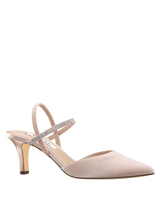 Nina Billie 6/m-women's Pearl Rose Satin Mid-heel Closed-toe Pump in ...