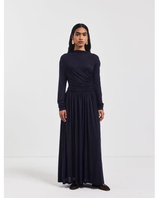 NINETY PERCENT Romy Dress In Darkest Navy in Blue | Lyst UK