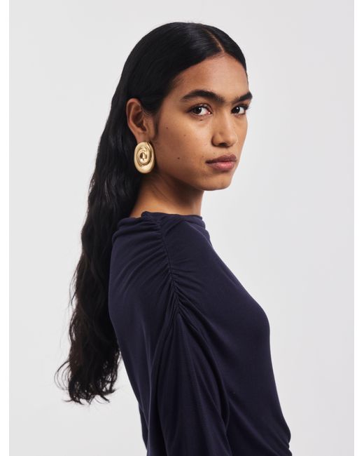 NINETY PERCENT Romy Dress In Darkest Navy in Blue | Lyst UK