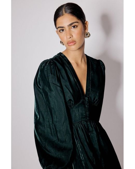 Nobody's Child Velvet Starlight Mini Dress in Green | Lyst UK