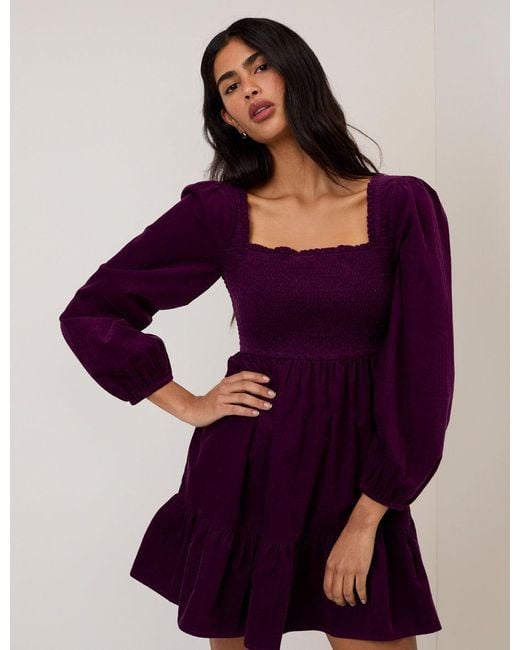 Nobody's Child Velvet Elsa Mini Dress in Purple | Lyst UK