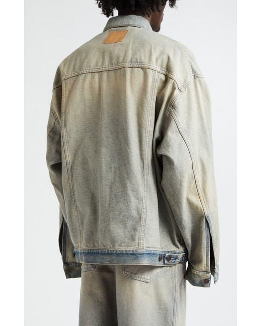 Balenciaga Inside Out Oversize Denim Jacket in Gray for Men | Lyst