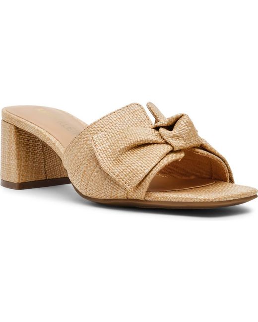 Anne Klein Kizmet Bow Slide Sandal in Brown | Lyst
