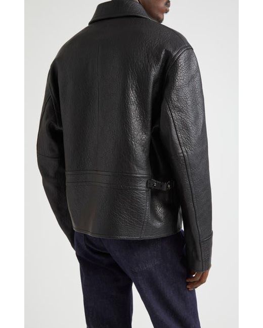 Versace Elephant Effect Leather Jacket in Black for Men | Lyst