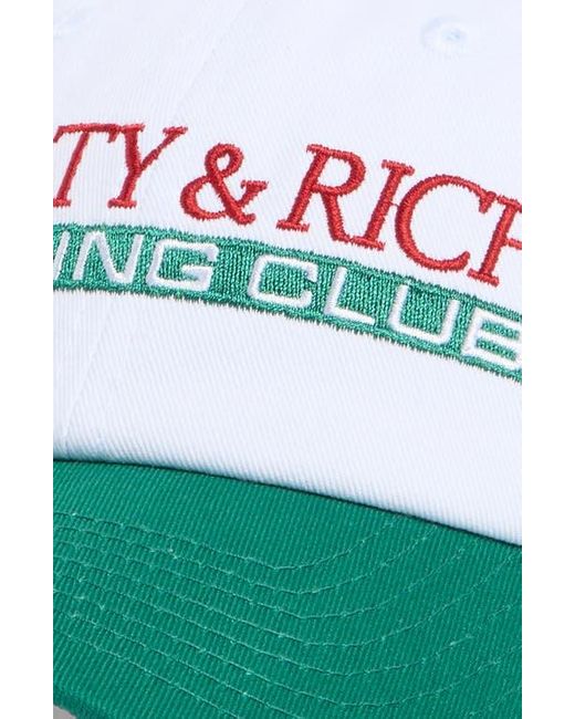 Sporty & Rich Finish Line Embroidered Cotton Twill Baseball Cap in ...