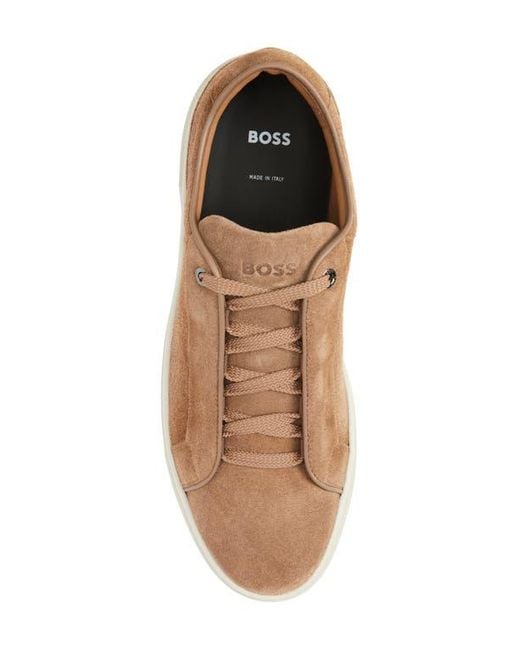 BOSS Gary Suede Sneaker in Brown for Men | Lyst