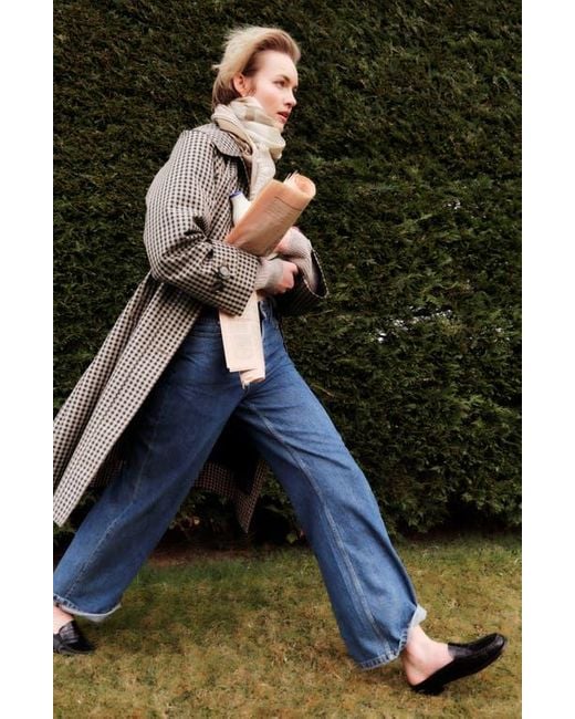 Barbour Nadine Check Showerproof Car Coat in Blue | Lyst