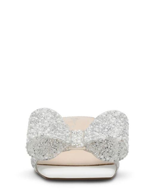 Betsey Johnson Babe Kitten Heel Slide Sandal in White | Lyst