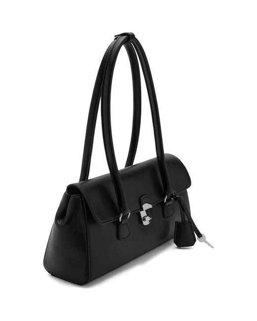 Mango City Faux Leather Shoulder Bag in Black | Lyst
