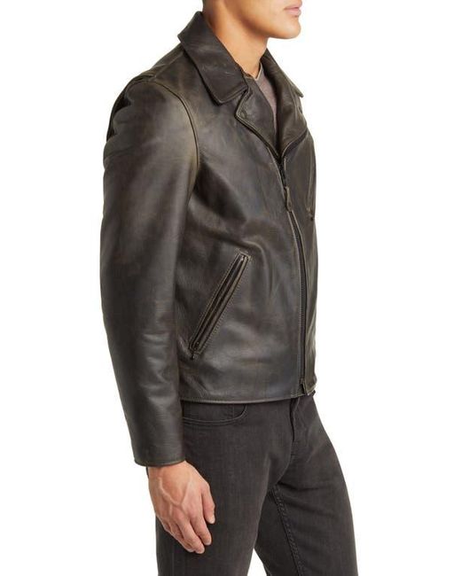 Schott Nyc Cowhide Leather Moto Jacket in Black for Men | Lyst