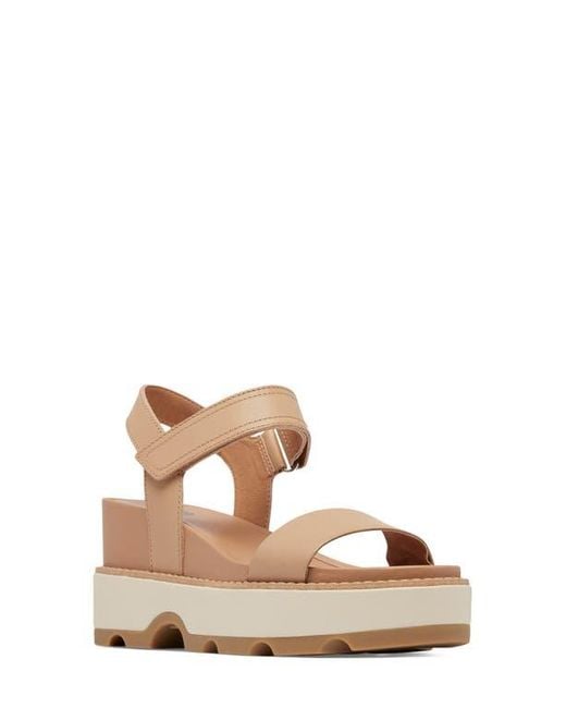 Sorel Joanie Iv Y Strap Wedge Sandal in Natural | Lyst