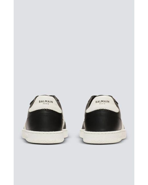 Balmain Calfskin Swan Trainers in Black for Men | Lyst