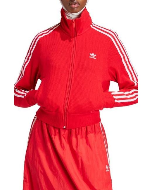 adidas Originals Adicolor 3-Stripes Knit Track Jacket in Red | Lyst