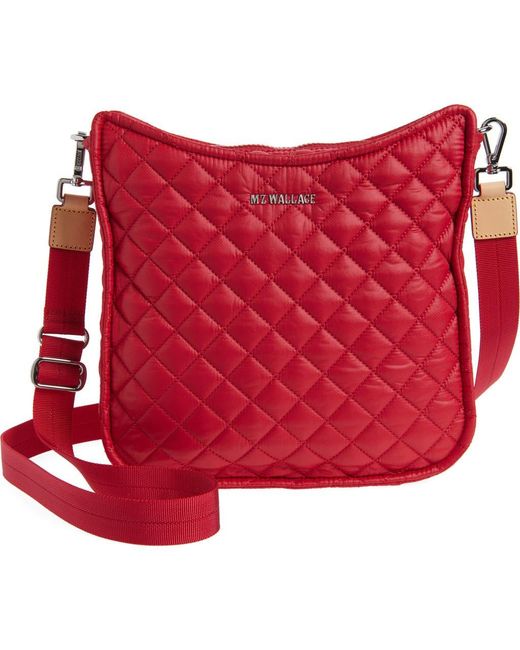 MZ Wallace Quilted Nylon Box Crossbody Bag in Red | Lyst
