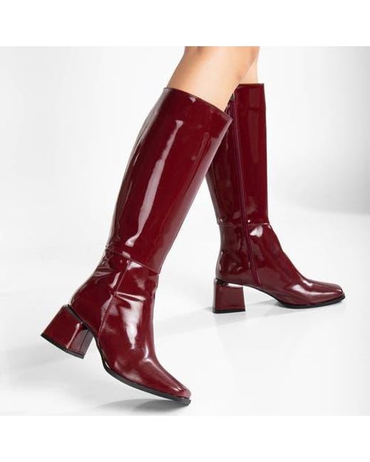 Forever & Always Shoes Anelise Knee High Boots in Red | Lyst
