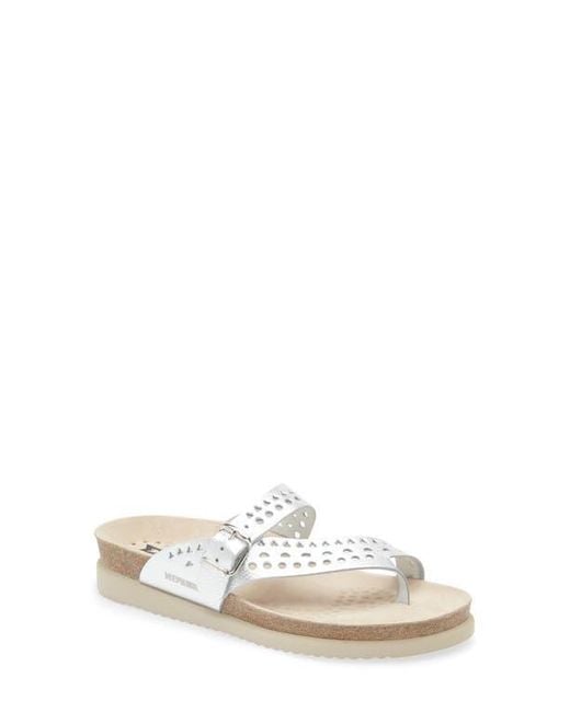 Mephisto Helena Perforated Toe Loop Sandal in White | Lyst