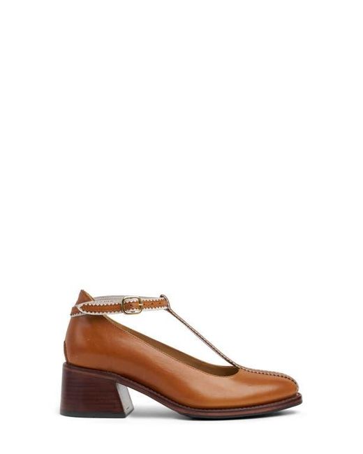The Office Of Angela Scott Miss Beverly T-Strap Pump in Brown | Lyst