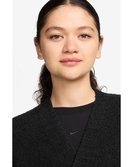Nike Phoenix Oversize Bouclé Cardigan in Black | Lyst
