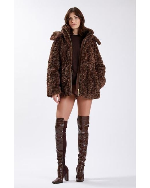 Nicole Benisti Tory Oversized Shearling Jacket in Brown | Lyst