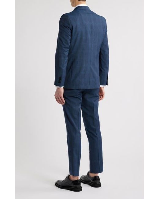AllSaints Ross Slim Fit Check Super 100S Wool Suit in Blue for Men | Lyst