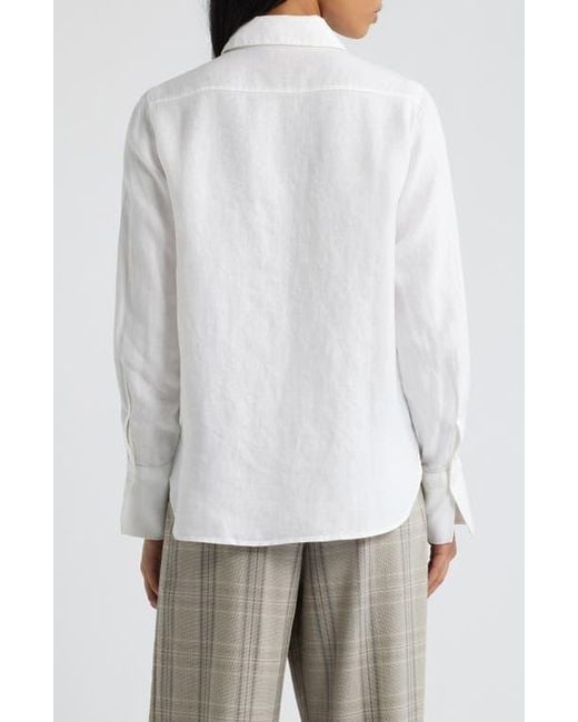 Mango Samara Linen Button-Up Shirt in White | Lyst