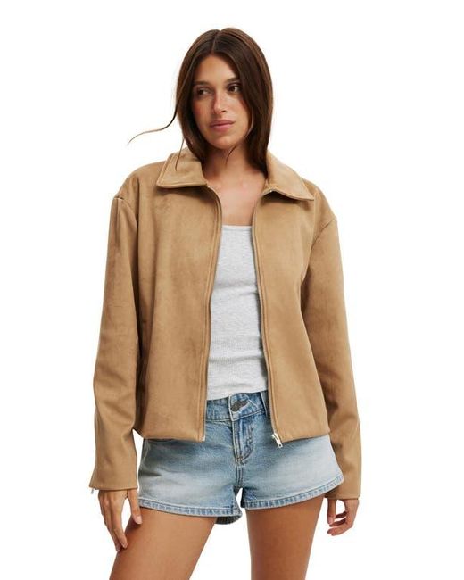 Cotton On Drew Faux Suede Jacket in Blue | Lyst