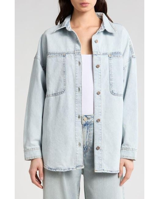 Marine Layer Molly Oversize Denim Shirt Jacket in Blue | Lyst